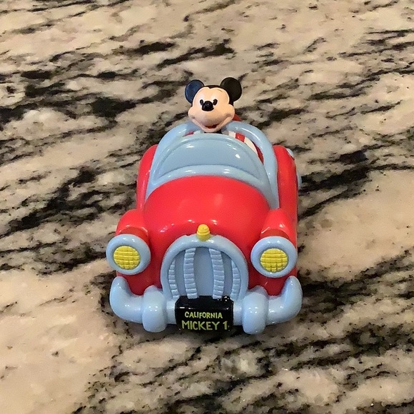 Disney | Toys | Vintage Disney Mickey Mouse Pull Backconvertible Red ...